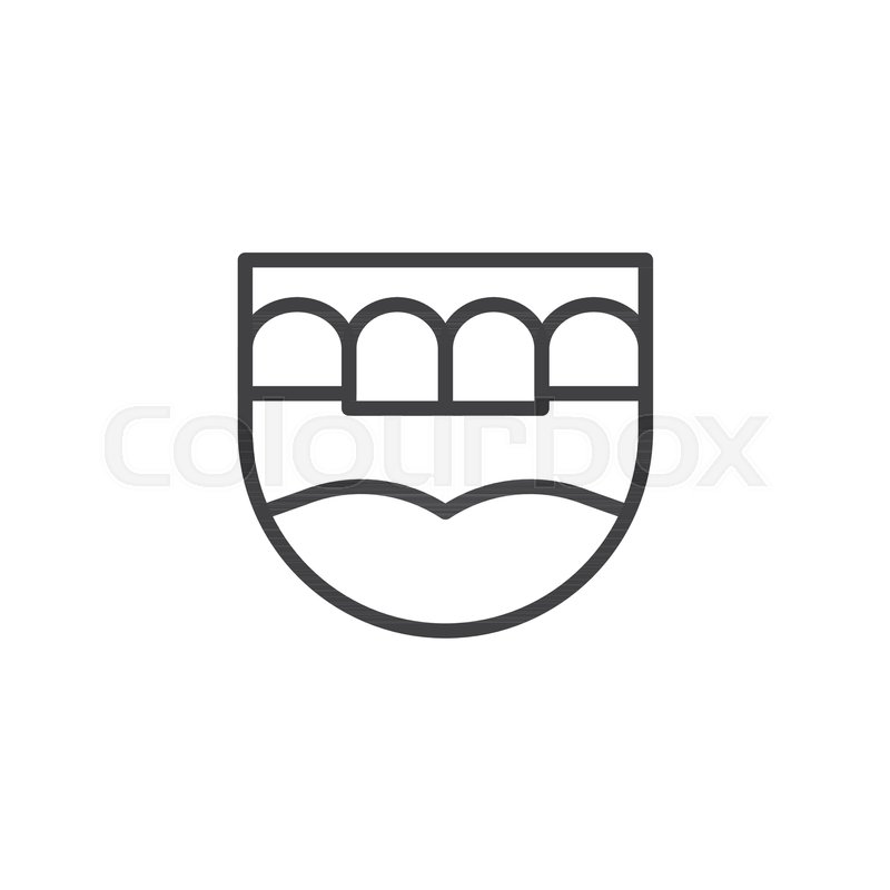 Dental jaw line icon, outline vector ... | Stock vector | Colourbox