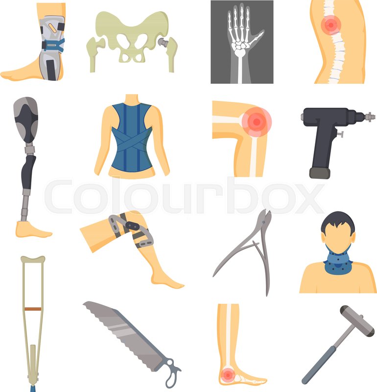 Orthopedic icons collection, hand ... | Stock vector | Colourbox