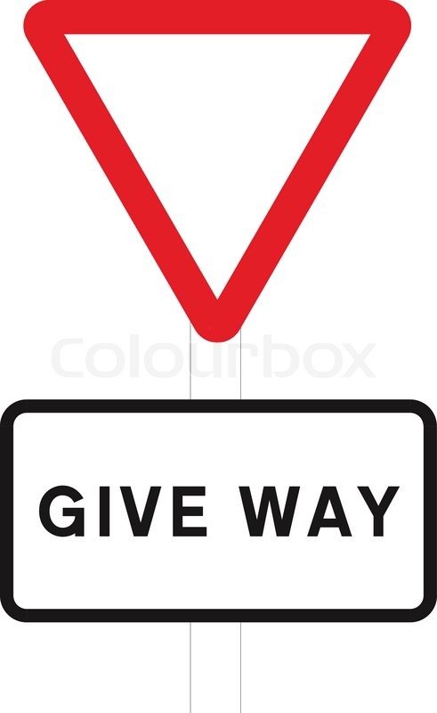 Distance to ‘Give Way’ line ahead | Stock vector | Colourbox