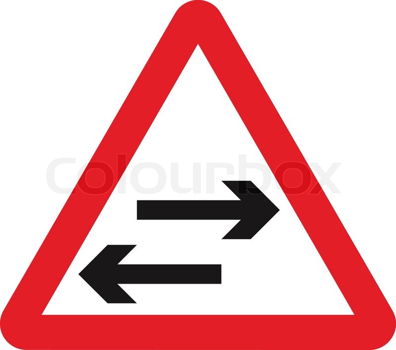 Two-way traffic crosses one-way road | Stock vector | Colourbox