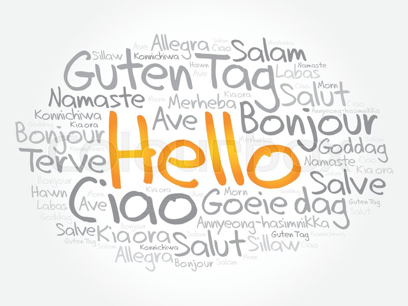 Hello word cloud in different ... | Stock vector | Colourbox
