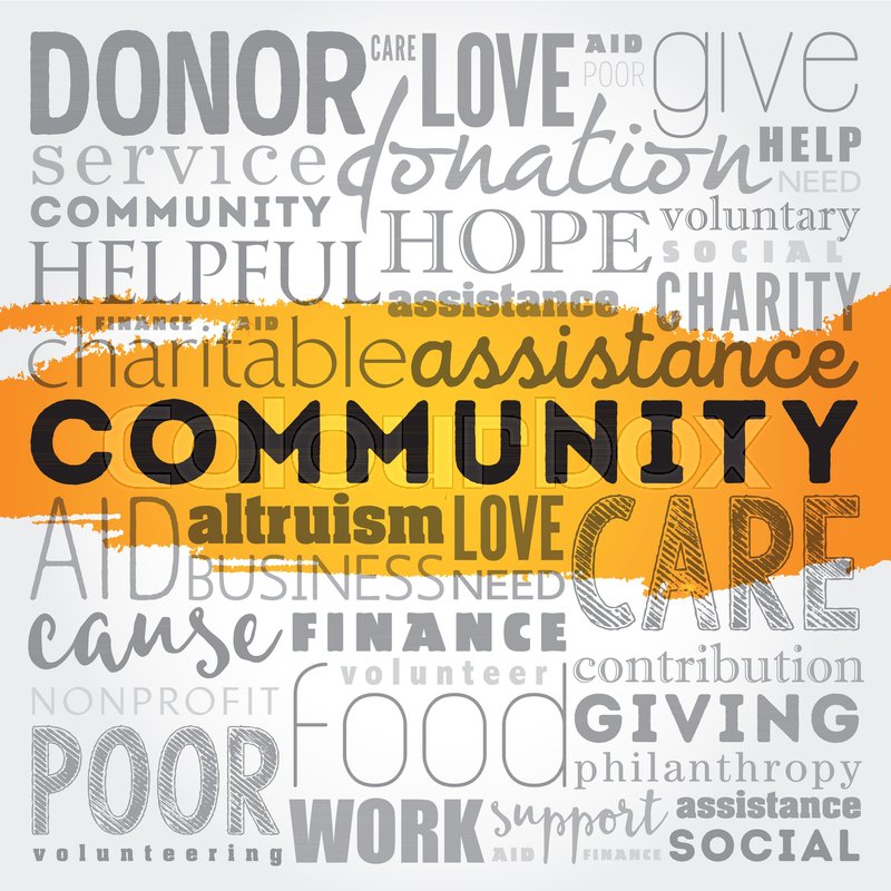 Community word cloud collage, social ... | Stock vector | Colourbox