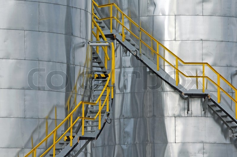 Staircases on gas tank | Stock Photo | Colourbox