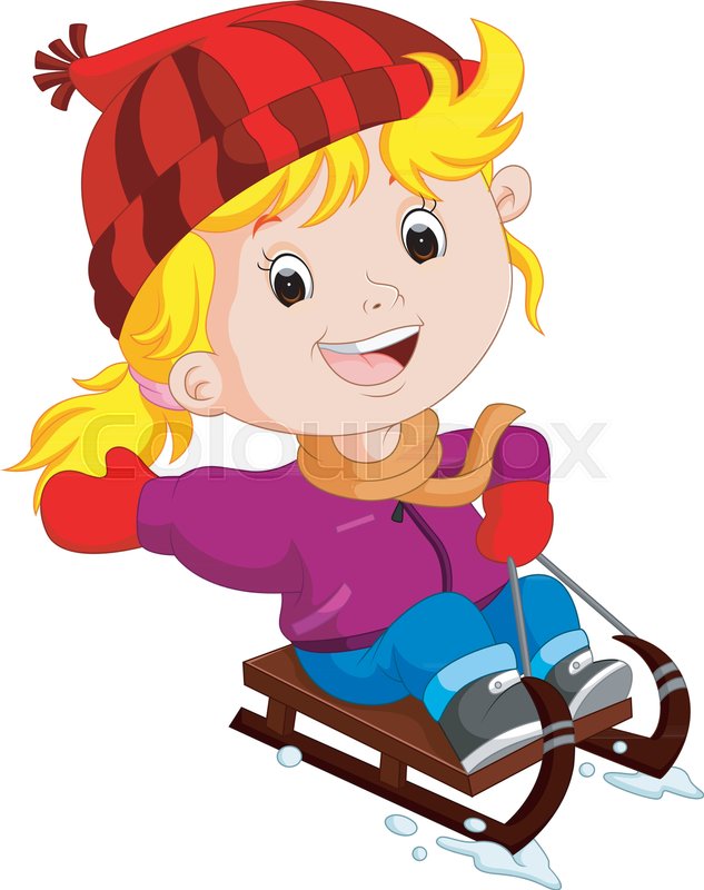 Action, schlitten, außen- | Vektorgrafik | Colourbox