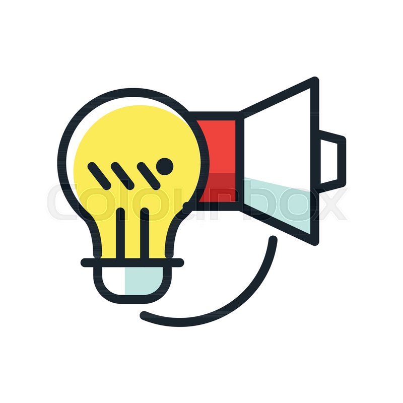 Light bulb in head icon | Stock vector | Colourbox