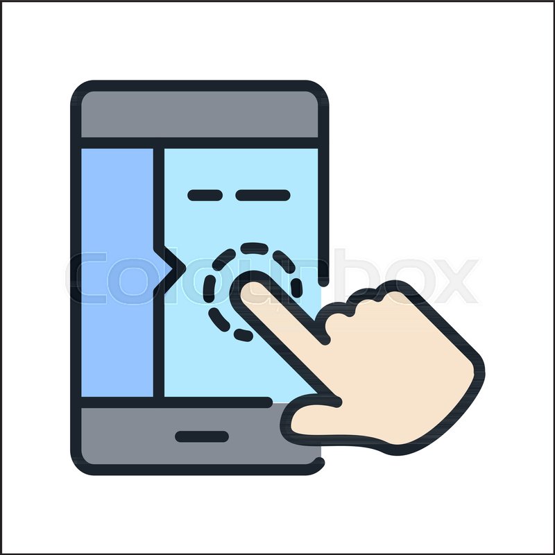 Mobile phone click icon | Stock vector | Colourbox