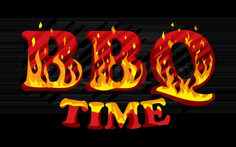 Fire sign BBQ time logo design ... | Stock vector | Colourbox