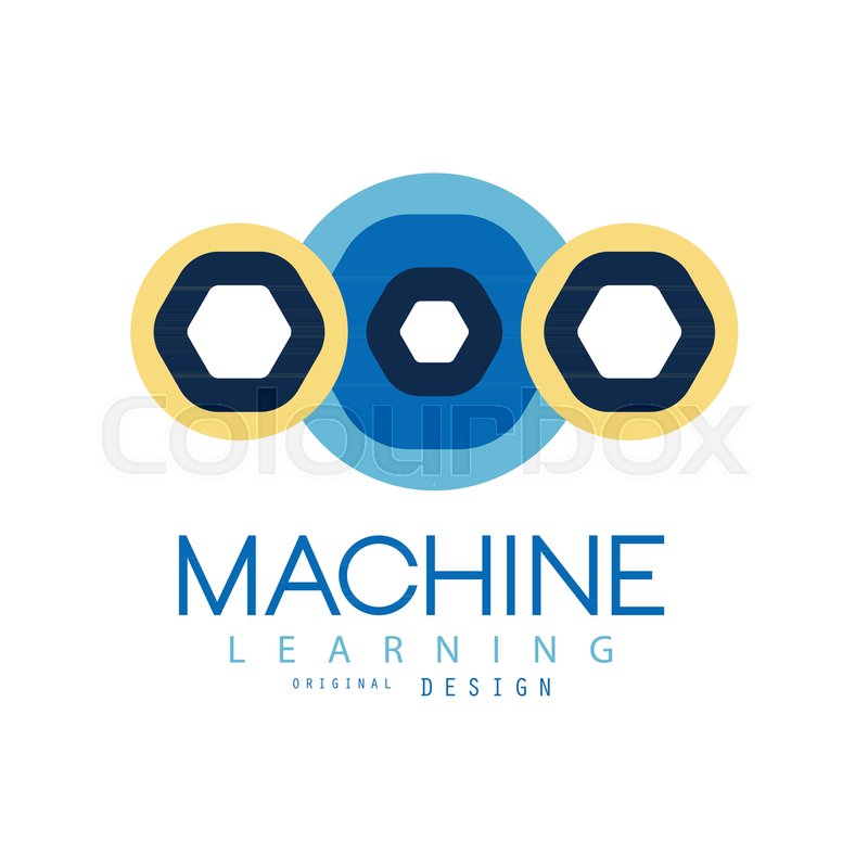 Colored logo of machine learning in ... | Stock vector | Colourbox