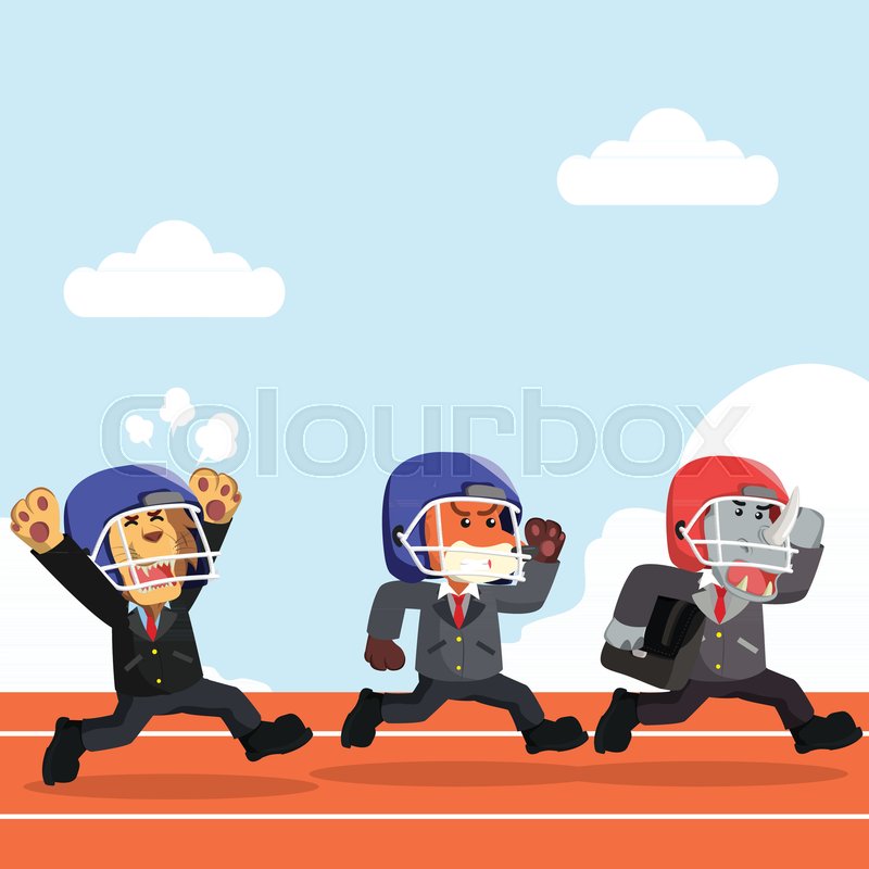 Business animal competing when running | Stock vector | Colourbox