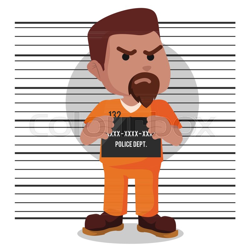 African convict mugshot illustration | Stock vector | Colourbox