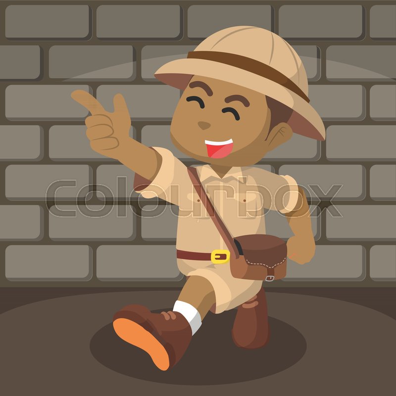 African boy explorer illustration | Stock vector | Colourbox
