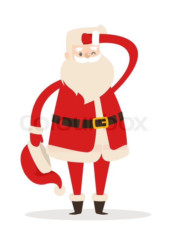 Santa Claus without hat looking far ... | Stock vector | Colourbox
