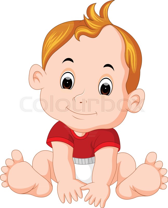 Illustration of cartoon cute baby | Stock vector | Colourbox
