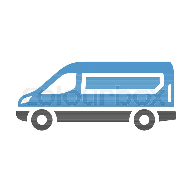 Van - gray blue icon isolated on white ... | Stock vector | Colourbox