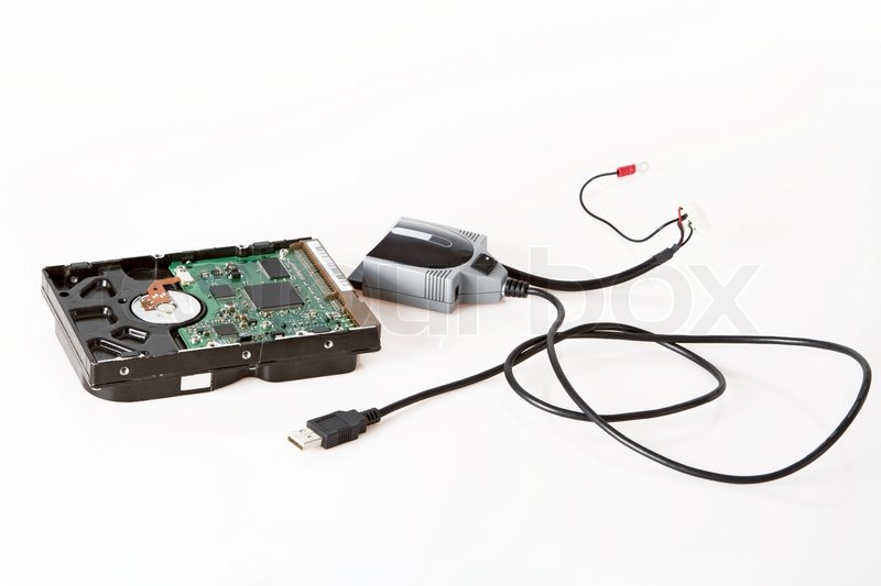 Hard drive with USB IDE Converter to ... | Stock Photo | Colourbox