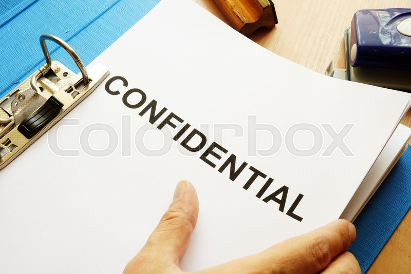 Documents with title Confidential on a ... | Stock image | Colourbox