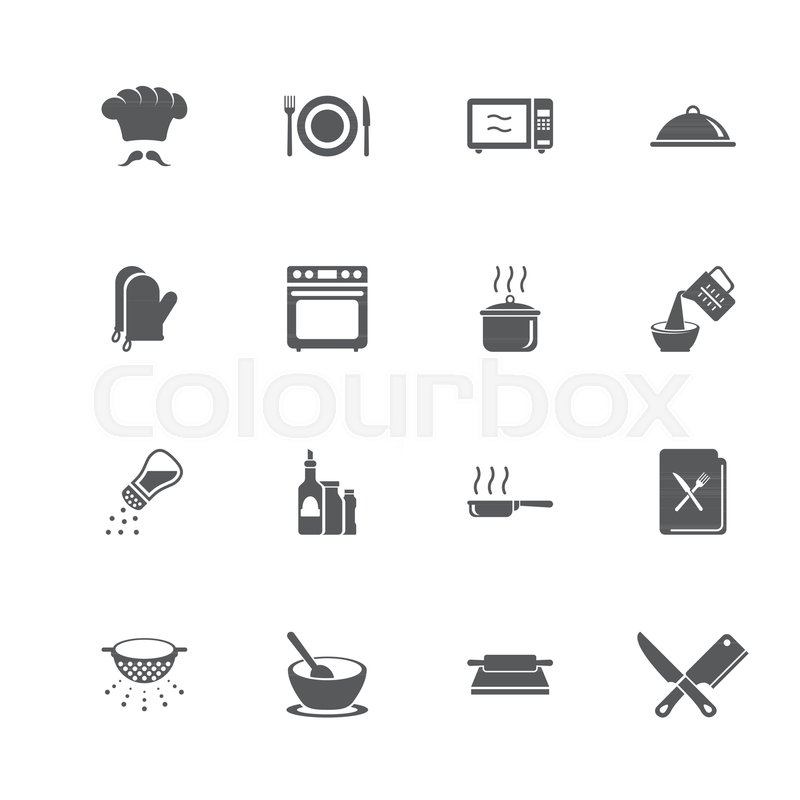 Cooking icons. Perfect black pictogram ... | Stock vector | Colourbox