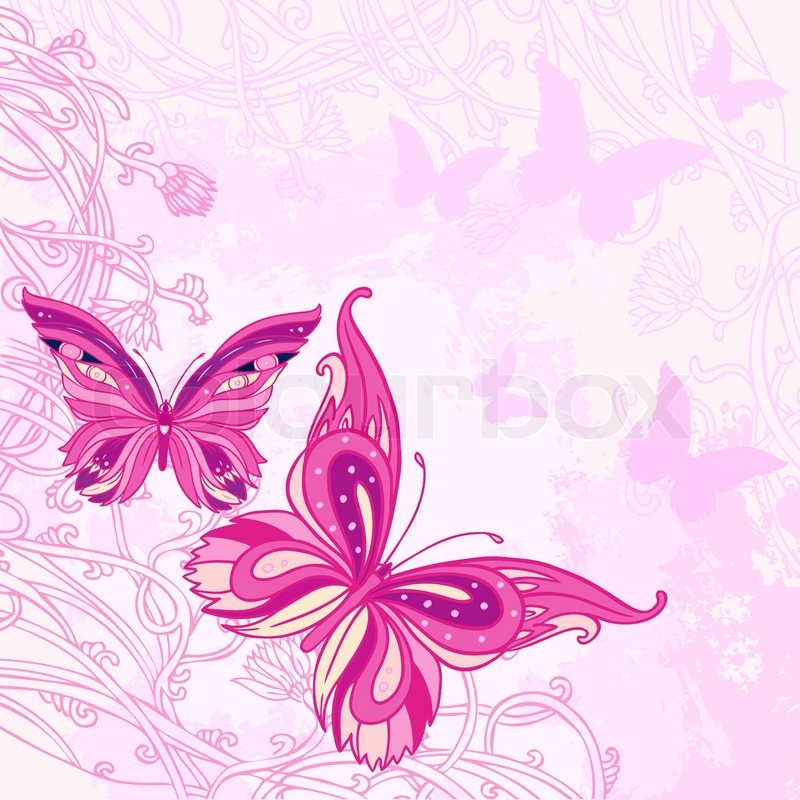 Butterfly, background, birthday | Stock Vector | Colourbox