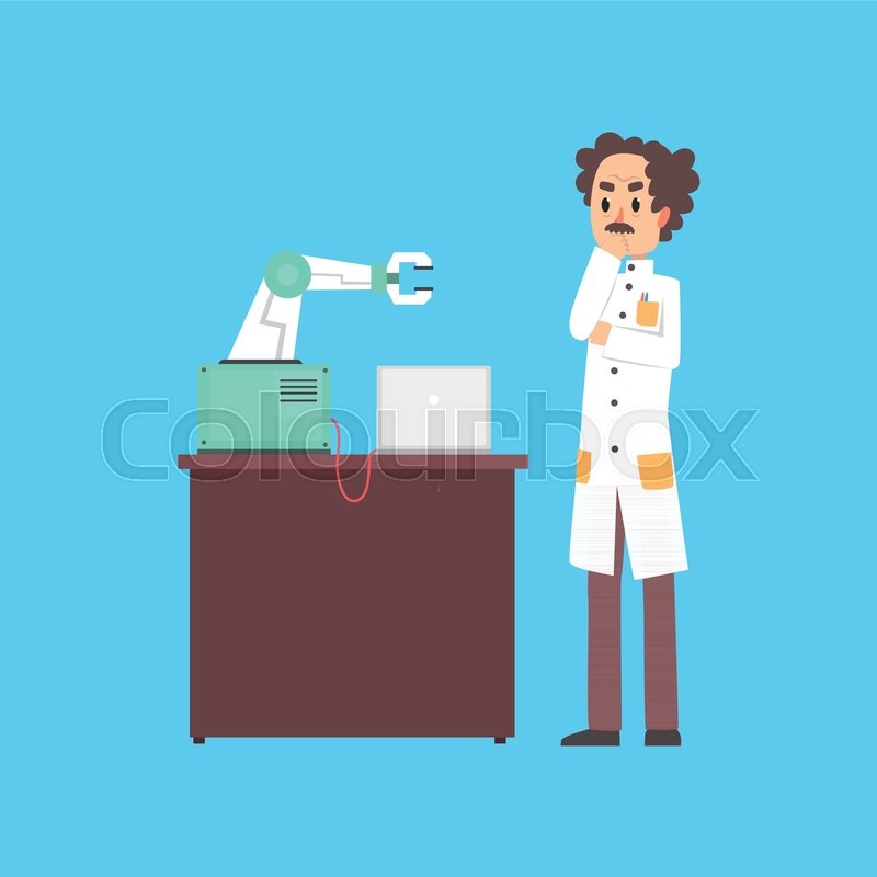 Male scientist cartoon character ... | Stock vector | Colourbox