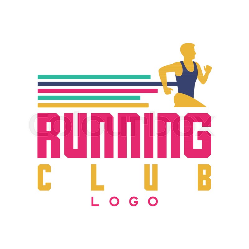 Running club logo, emblem with ... | Stock vector | Colourbox