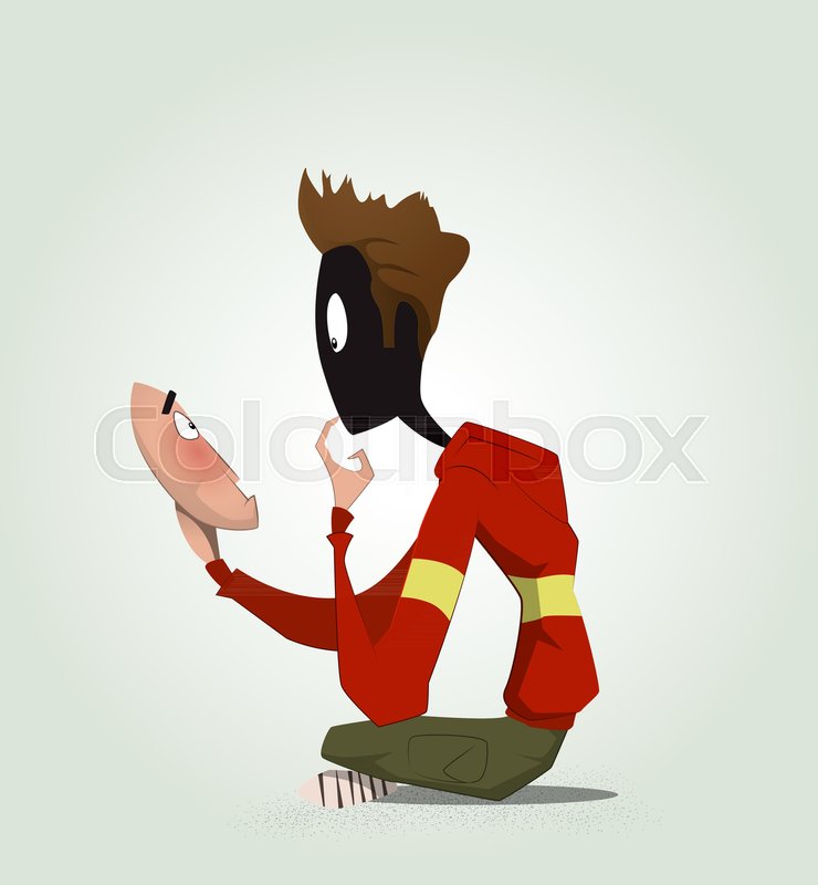 Cartoon guy without a face. The ... | Stock vector | Colourbox