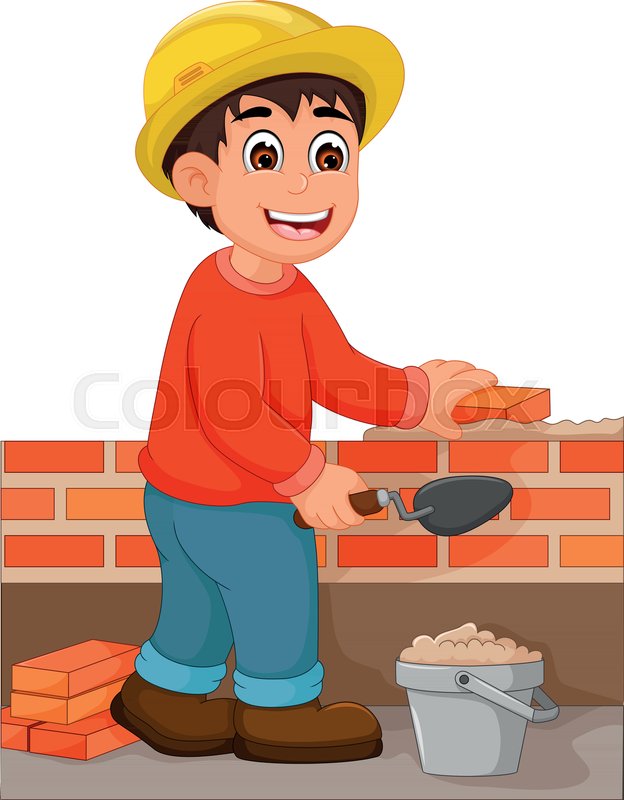 Vector illustration of cute builder ... | Stock vector | Colourbox