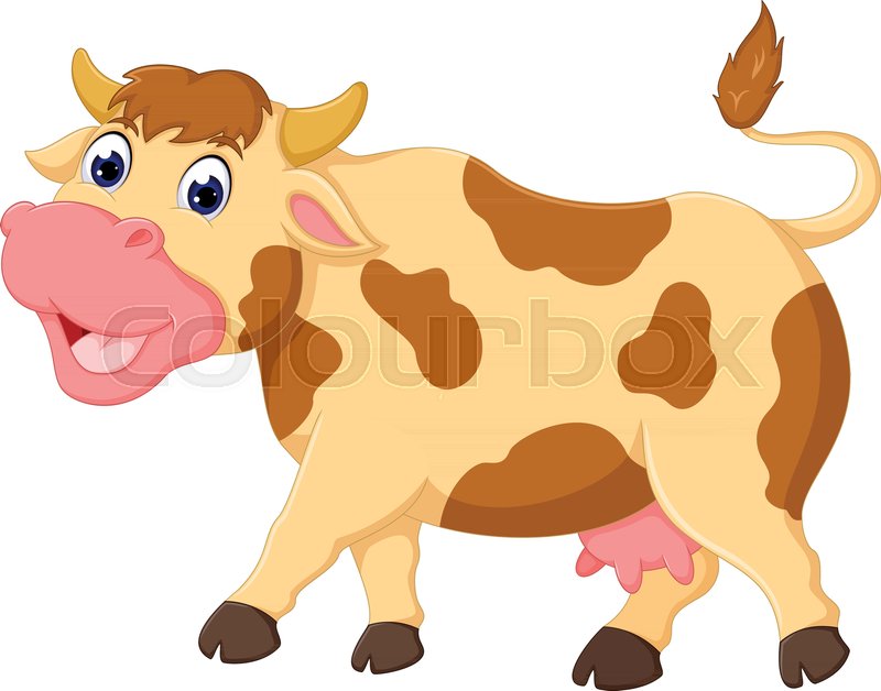Vector illustration of cute cow ... | Stock vector | Colourbox