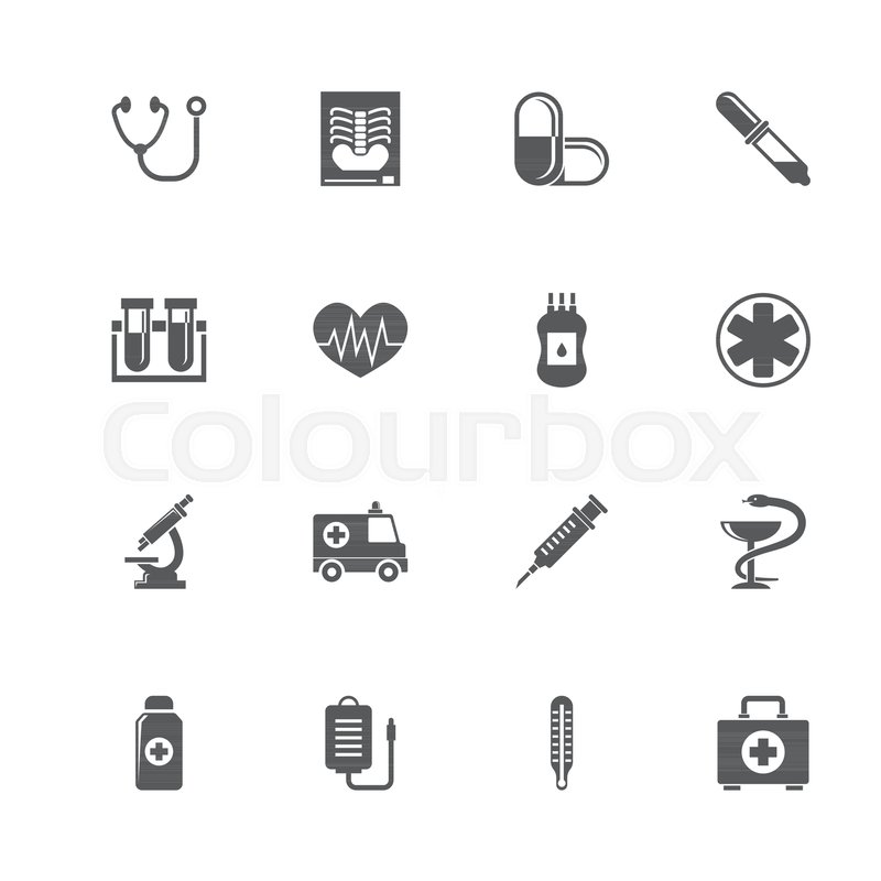 Medical icons. Perfect black pictogram ... | Stock vector | Colourbox