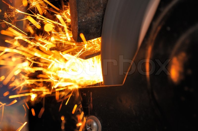 Sparks from Grinder | Stock Photo | Colourbox