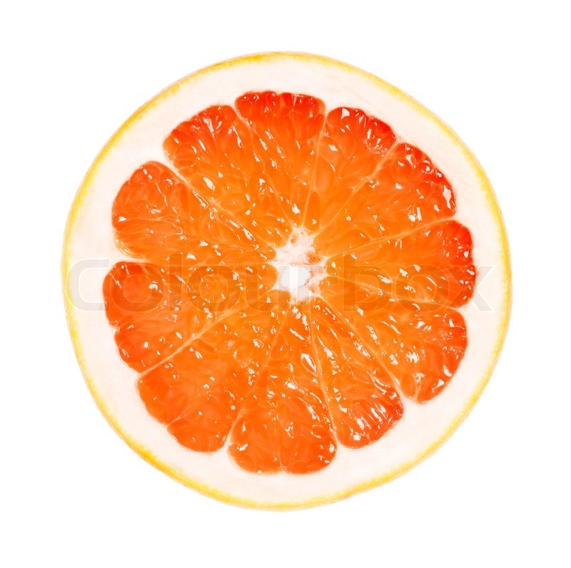 Perfect half of grapefruit isolated on ... | Stock image | Colourbox