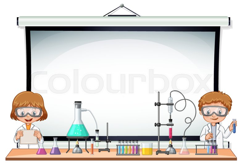 Border Template With Kids In Science Stock Vector Colourbox Border Template With Kids In Science Stock Vector Colourbox
