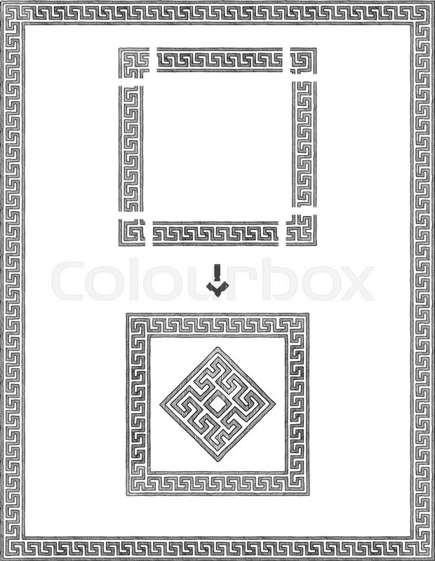 Frame with traditional ancient greek ... | Stock vector | Colourbox