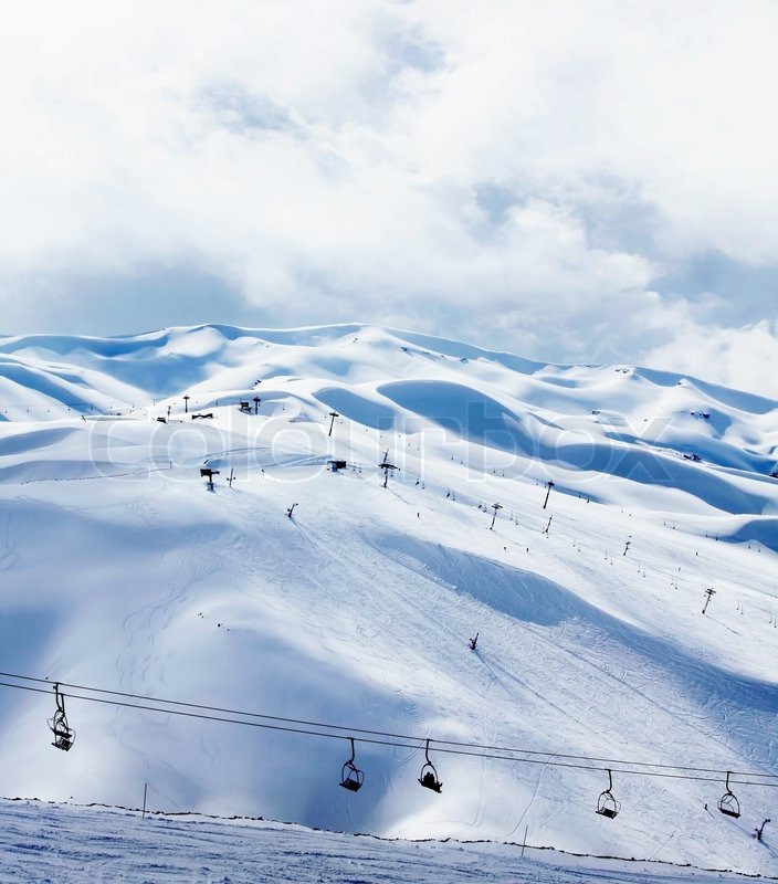 Winter mountain ski resort landscape ... | Stock Photo | Colourbox