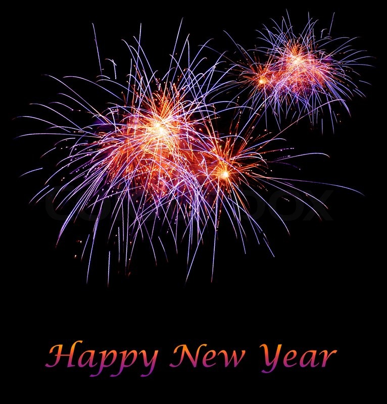 New Years Fireworks White Background