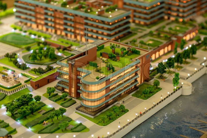 Layout model of modern city streets in ... | Stock image | Colourbox