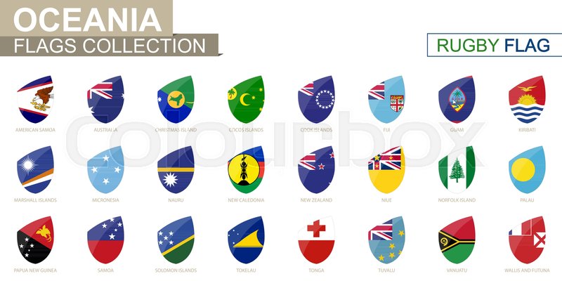 Oceanian countries flags collection. ... | Stock vector | Colourbox