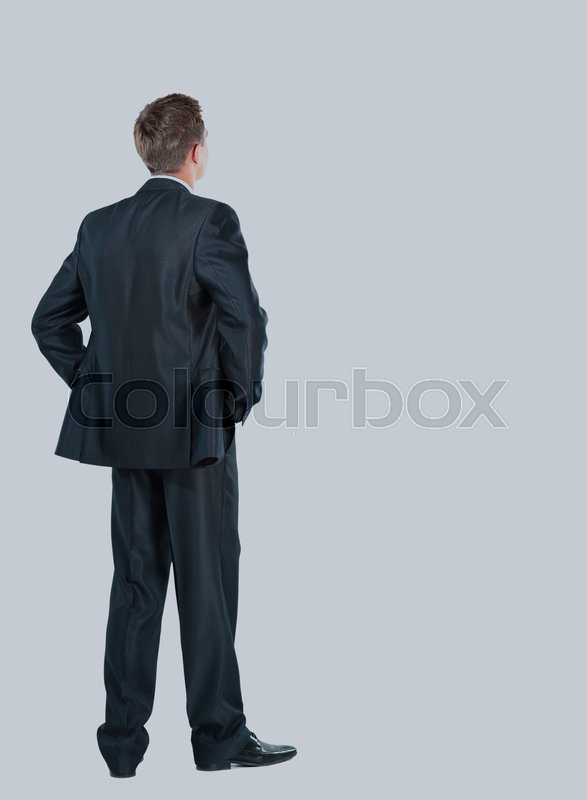 Business man from the back - looking at ... | Stock image | Colourbox