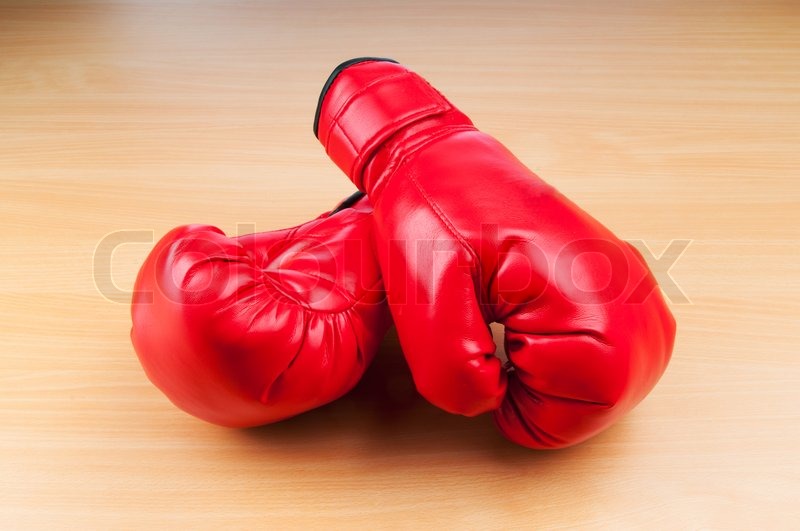 Boxing gloves on the table | Stock image | Colourbox