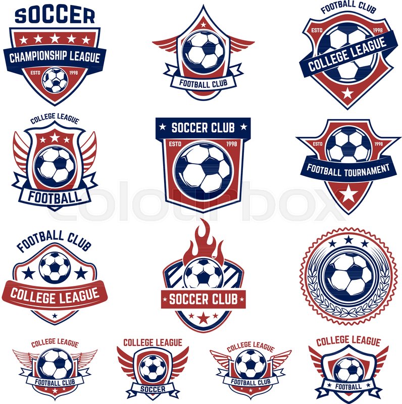 Set of soccer, football emblems. ... | Stock vector | Colourbox