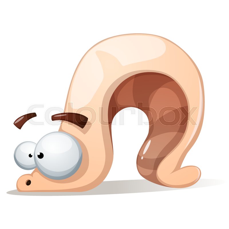 Cute, funny worm - illustration Vector ... | Stock vector | Colourbox