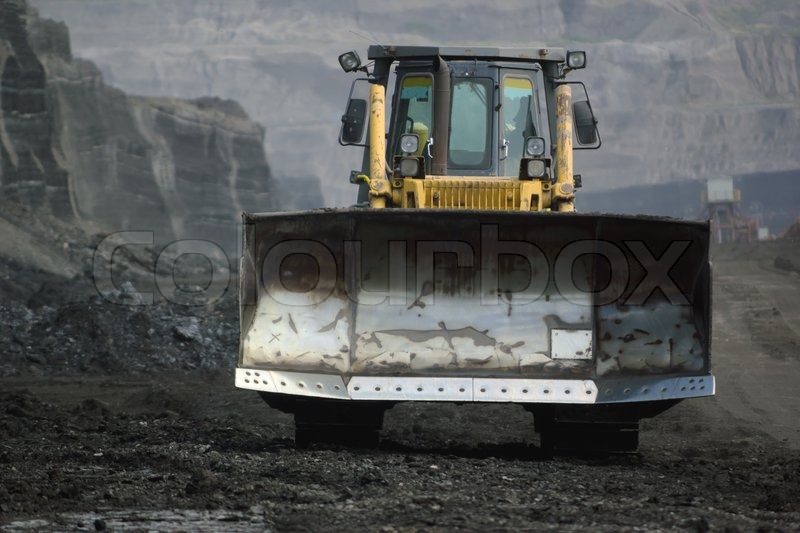 Bulldozer in coal mine | Stock image | Colourbox