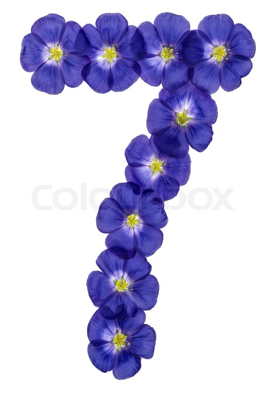 Arabic numeral 7, seven, from blue ... | Stock image | Colourbox