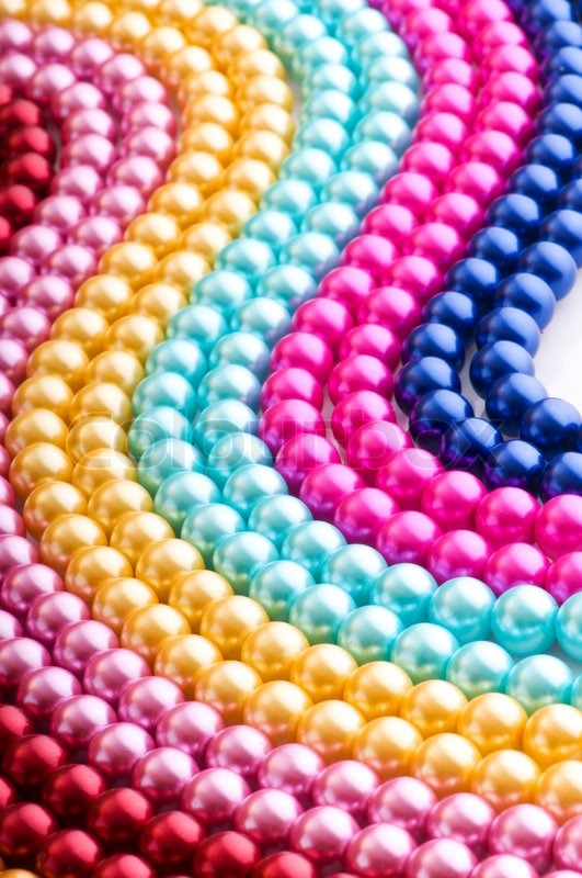 Abstract with colourful pearl necklaces | Stock Photo | Colourbox
