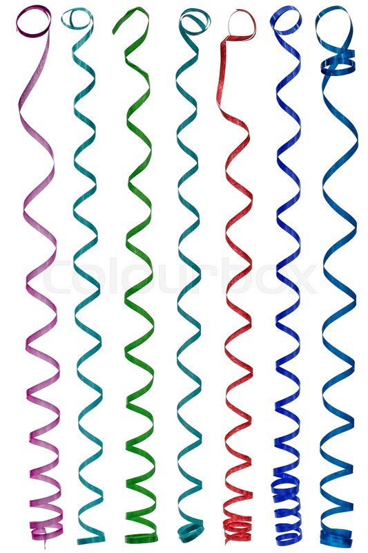 Multicolored streamer, isolated on a ... | Stock image | Colourbox