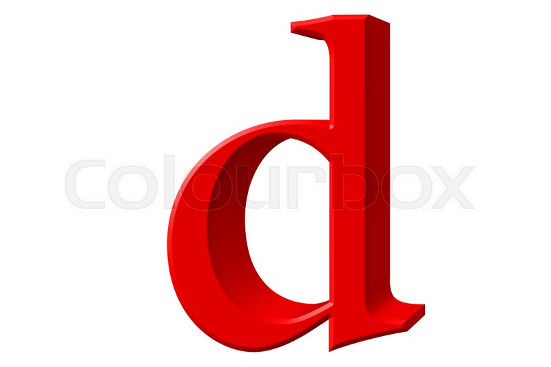 Lowercase letter D, isolated on white, ... | Stock Photo | Colourbox