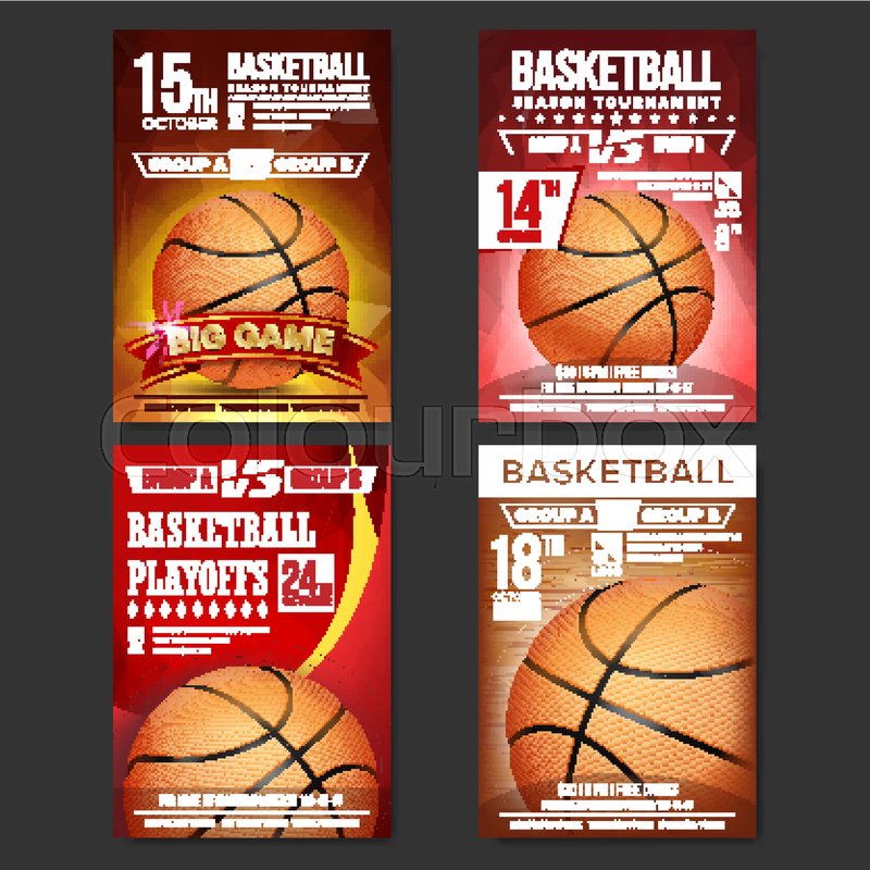 Basketball Poster Set Vector. Design ... | Stock vector | Colourbox