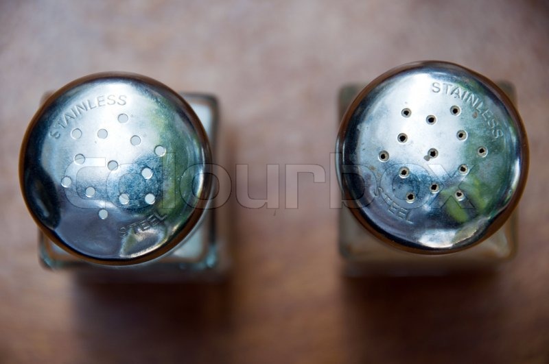 Top view on salt and pepper shakers ... | Stock image | Colourbox