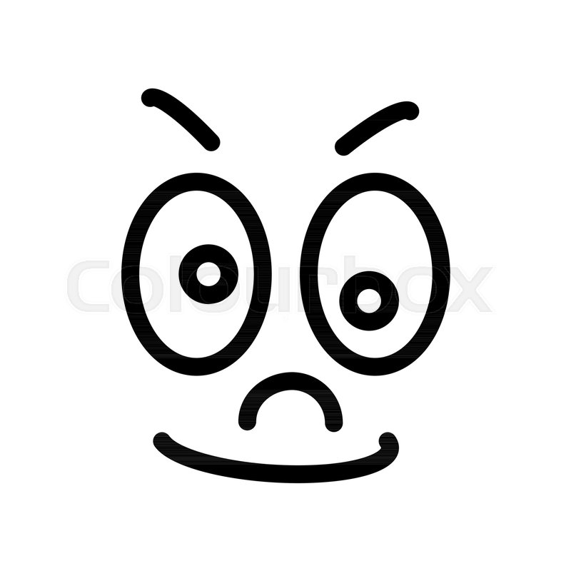 Cartoon face with a skeptical ... | Stock vector | Colourbox
