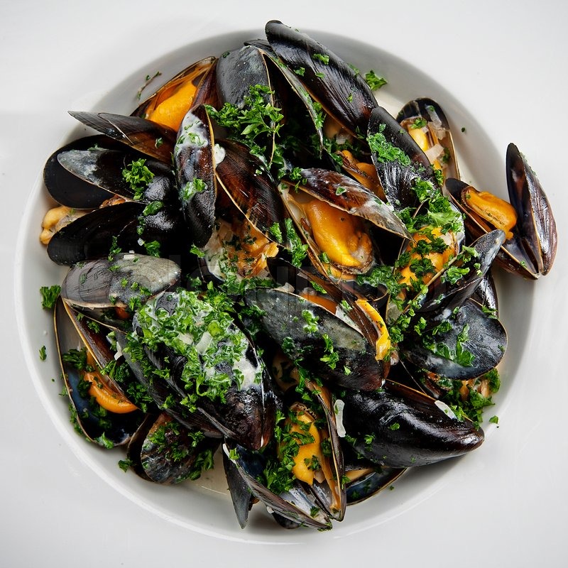 Tilberedt vesterhavs muslinger, ... | Stock foto | Colourbox