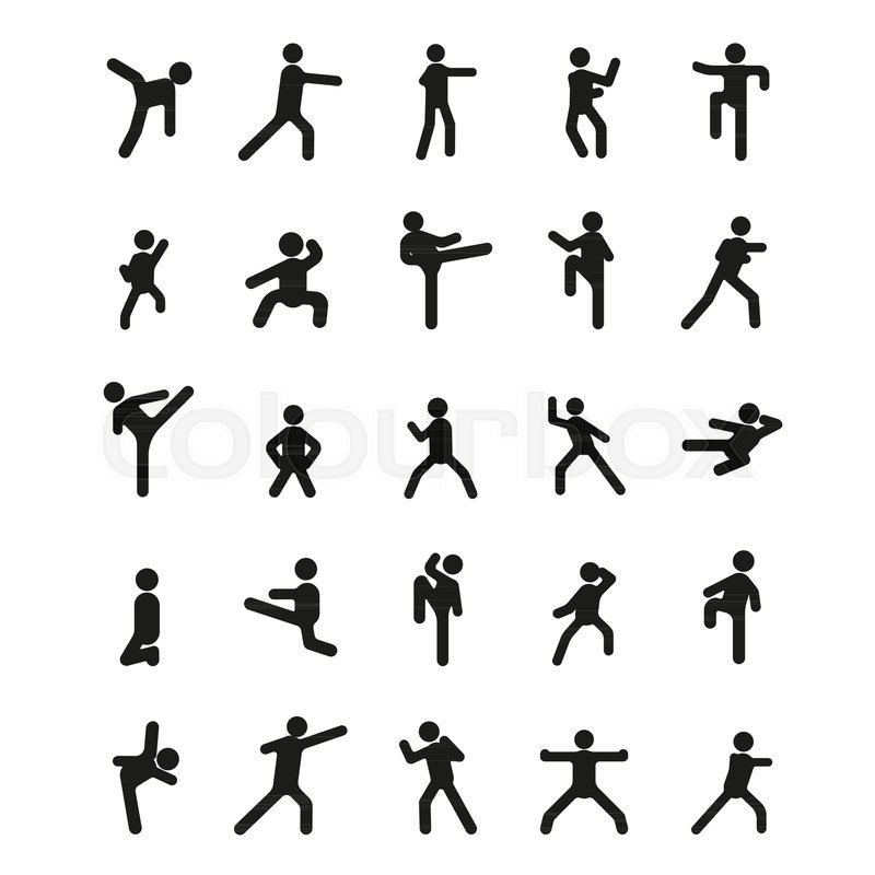 Different karate poses. Vector ... | Stock vector | Colourbox